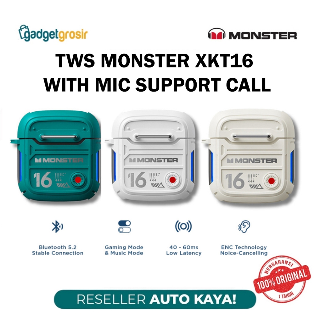 Jual TWS Monster Airmars XKT16 True Wireless Earbuds Headset Bluetooth ...