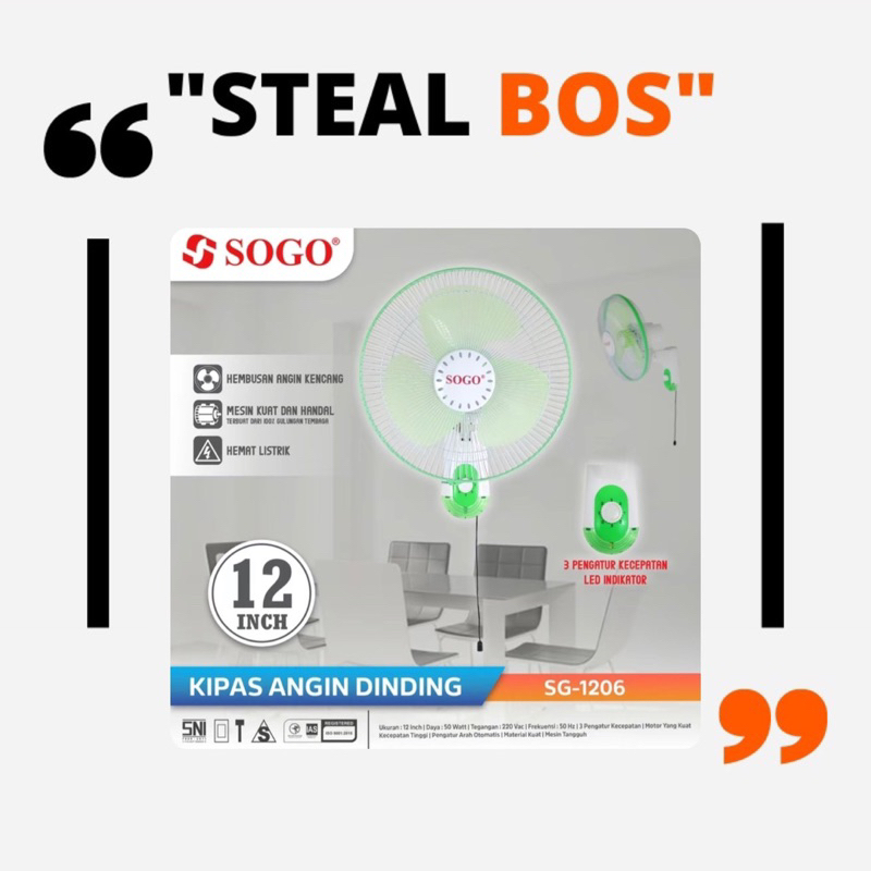 Jual wall fan sogo 12 inch/kipas angin dinding sogo 12 inch wallfan sogo 12 inch | Shopee Indonesia