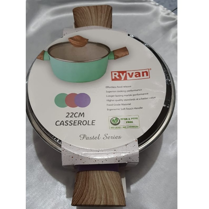 Jual Panci Marble Tutup Kaca Viera Ryvan Casserole 22 cm TMS 99-011 ...