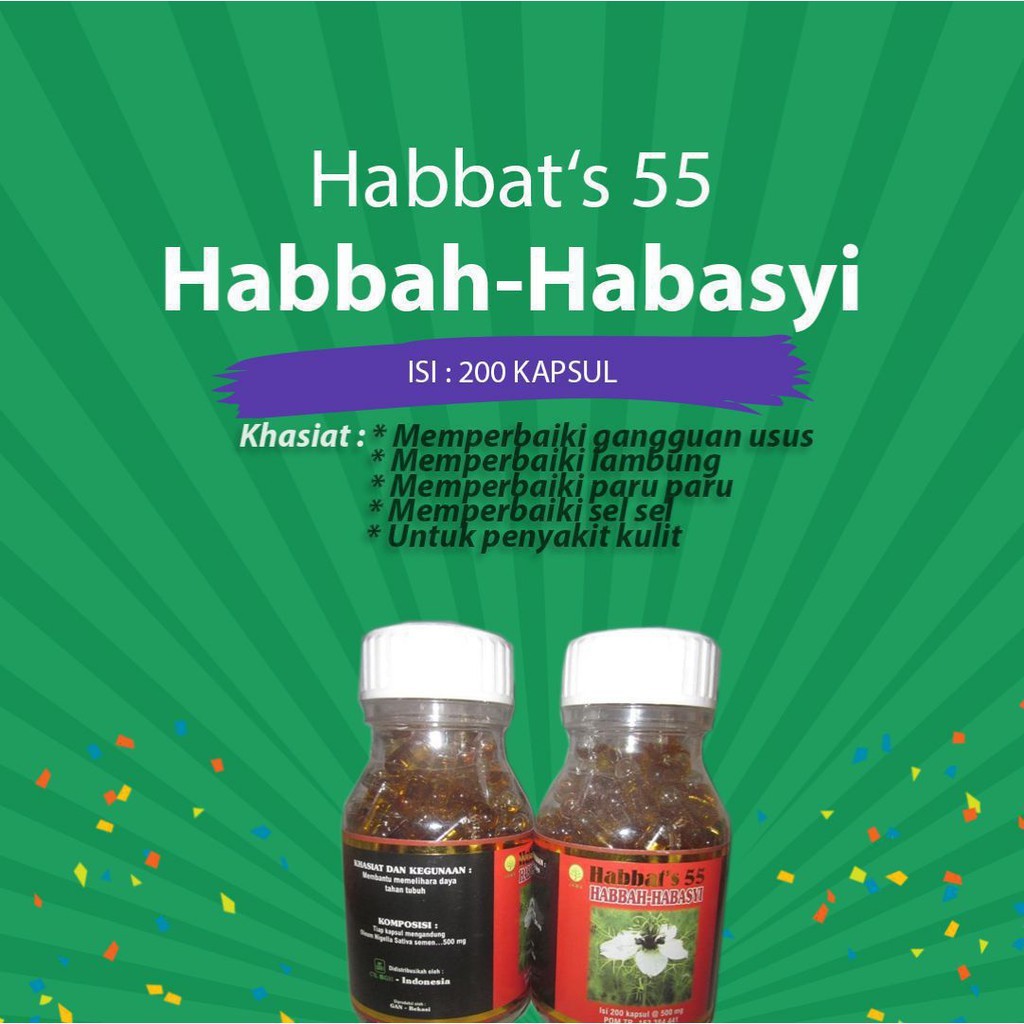 Jual Obat Pusing, Diabetes, Sinusitis Habbats 55 Habbah Habasyi 200 ...