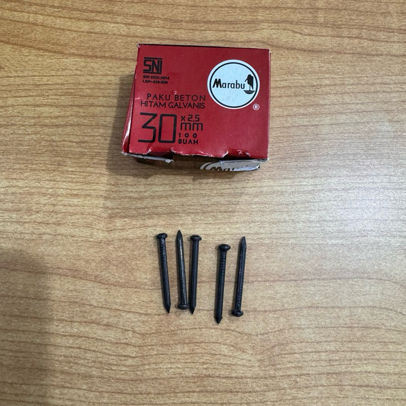 Jual Paku Beton CALVANIS HITAM 30 / Paku Beton MARABU HITAM 3 CM isi ...