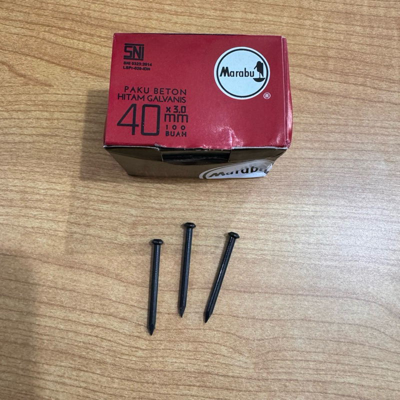 Jual Paku Beton GALVANIS HITAM 40 / Paku Beton MARABU HITAM 4 CM isi 100pcs | Shopee Indonesia