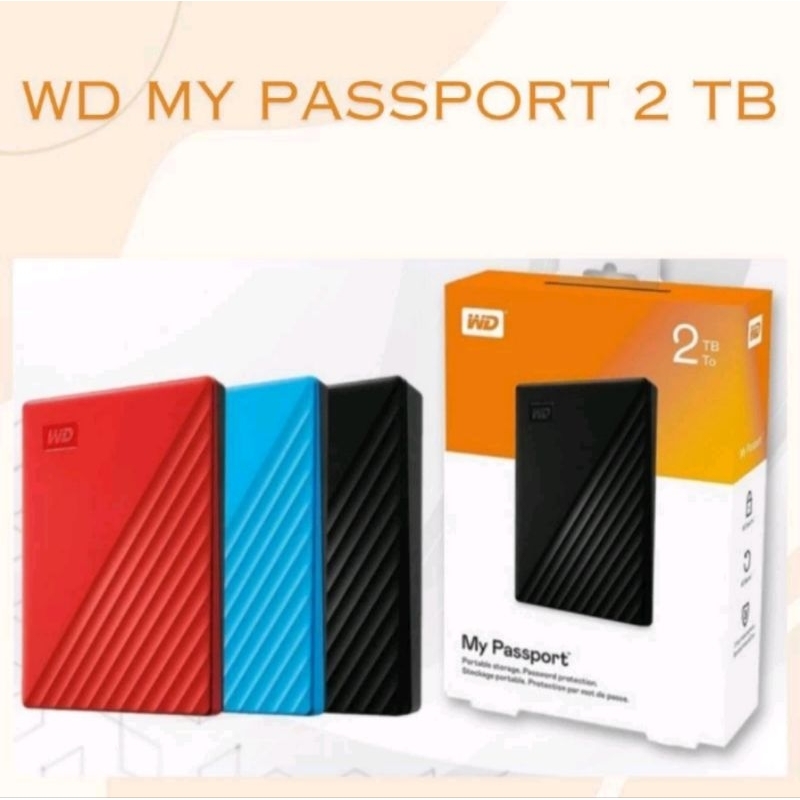 Jual WD MY PASPORT 2TB USB 3.0/ HARDDISK EXTERNAL WD MY PASPORT 2TB USB 3.0 FREE POUCH | Shopee ...