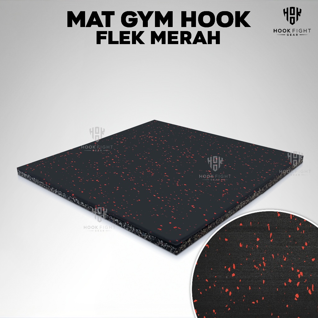 Jual Matras Gym Karet 50cm x50 cm x 2cm Indofight Karpet Fitness Rubber ...