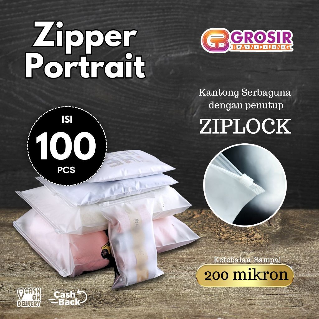 Jual [ISI 100] Zipper Bag Portrait Transparan Doff Organizer Bag Pouch ...