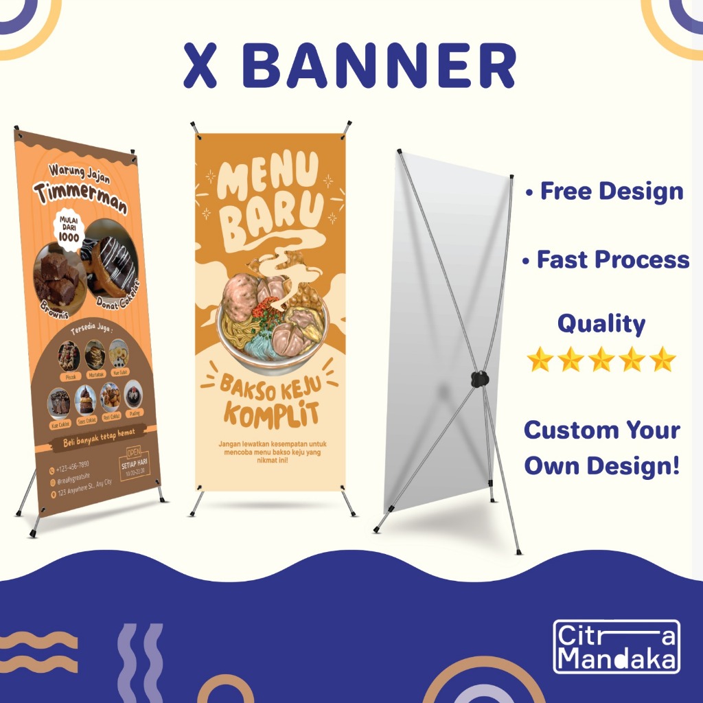 Jual XBanner 60 x 160 cm Custom Jualan Berdiri | Cetak X banner ...