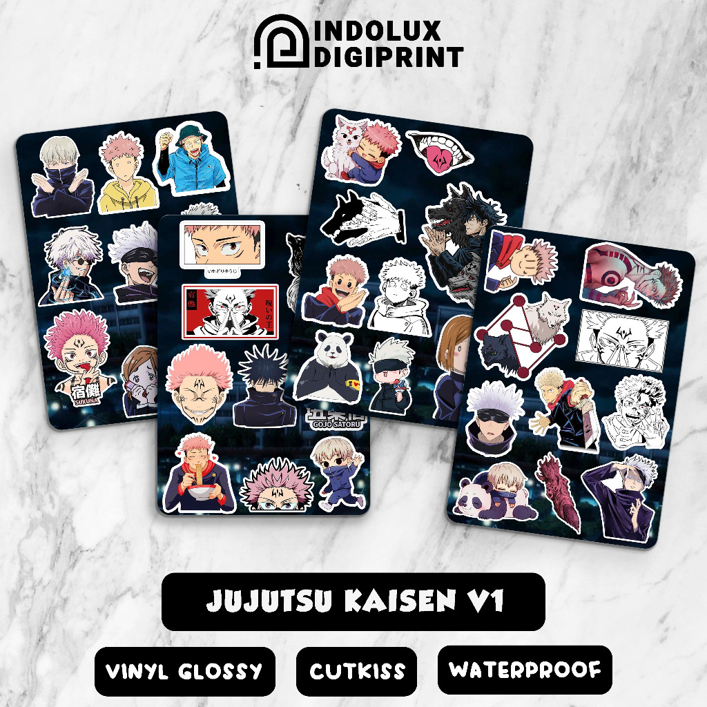 Jual Sticker Jujutsu Kaisen 37 Pcs Stiker Anime Anti Air Jurnal ...