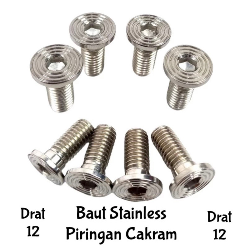 Jual BAUT L PIRINGAN CAKRAM STAINLESS DRAT 12 BAUT CAKRAM L DRAT 12 HARGA PERBIJI BAUT DISC ...