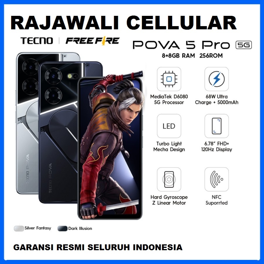 Jual TECNO POVA 5 Pro 5G – Dimensity 6080 5G, 8+8GB+256GB | Shopee ...