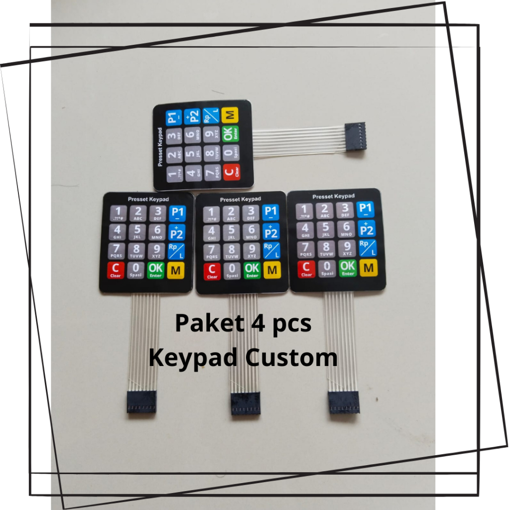 Jual paket 4pcs keypad pom mini tombol cpu pom mini standar laminasi ...