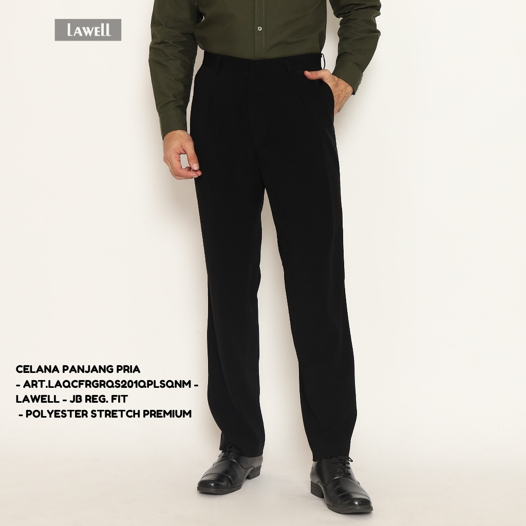 Jual Lawell Celana Panjang Pria Regular Fit Warna Hitam – Polos & Motif ...
