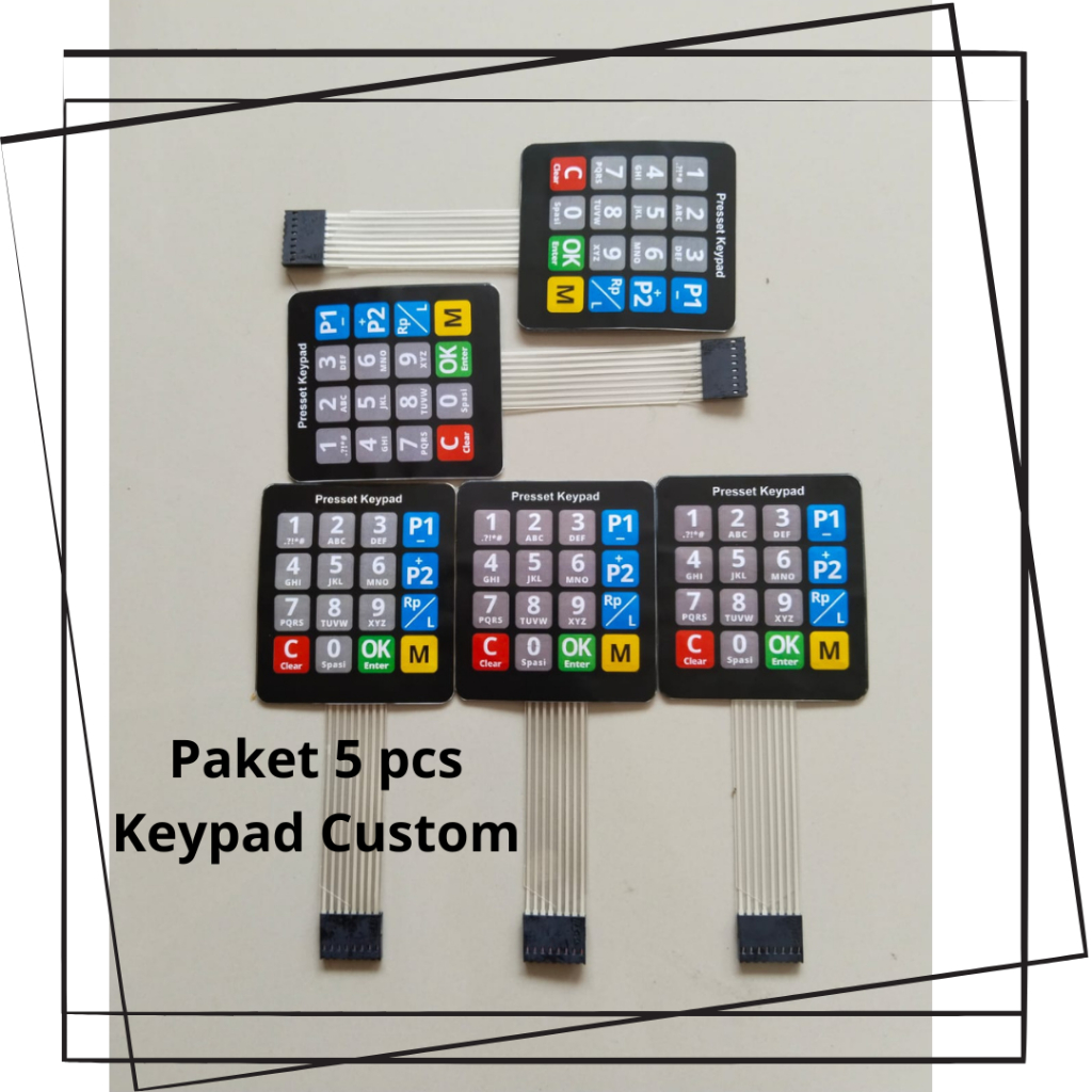 Jual paket 5pcs keypad pom mini tombol cpu pom mini standar laminasi ...
