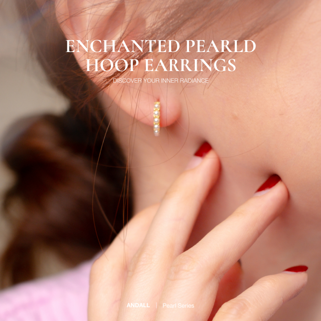 Jual ANDALL - Andall x Frisca- Enchanted Pearl Hoops [925 Sterling ...