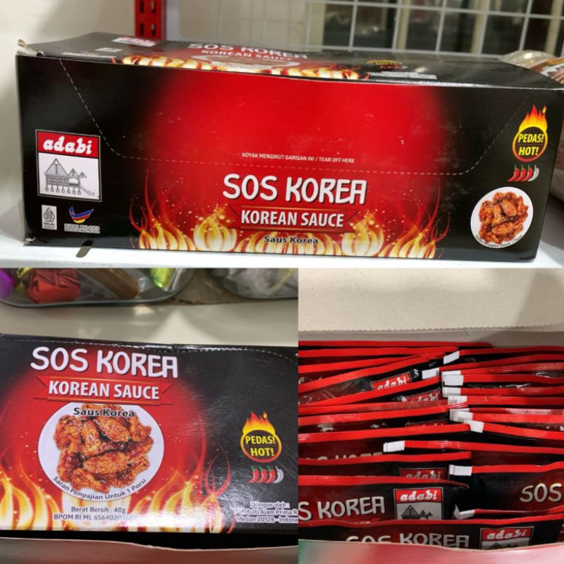 Jual ADABI Saus Sos Korea Super Pedas 1 Box ( 24 saset ) | Shopee Indonesia