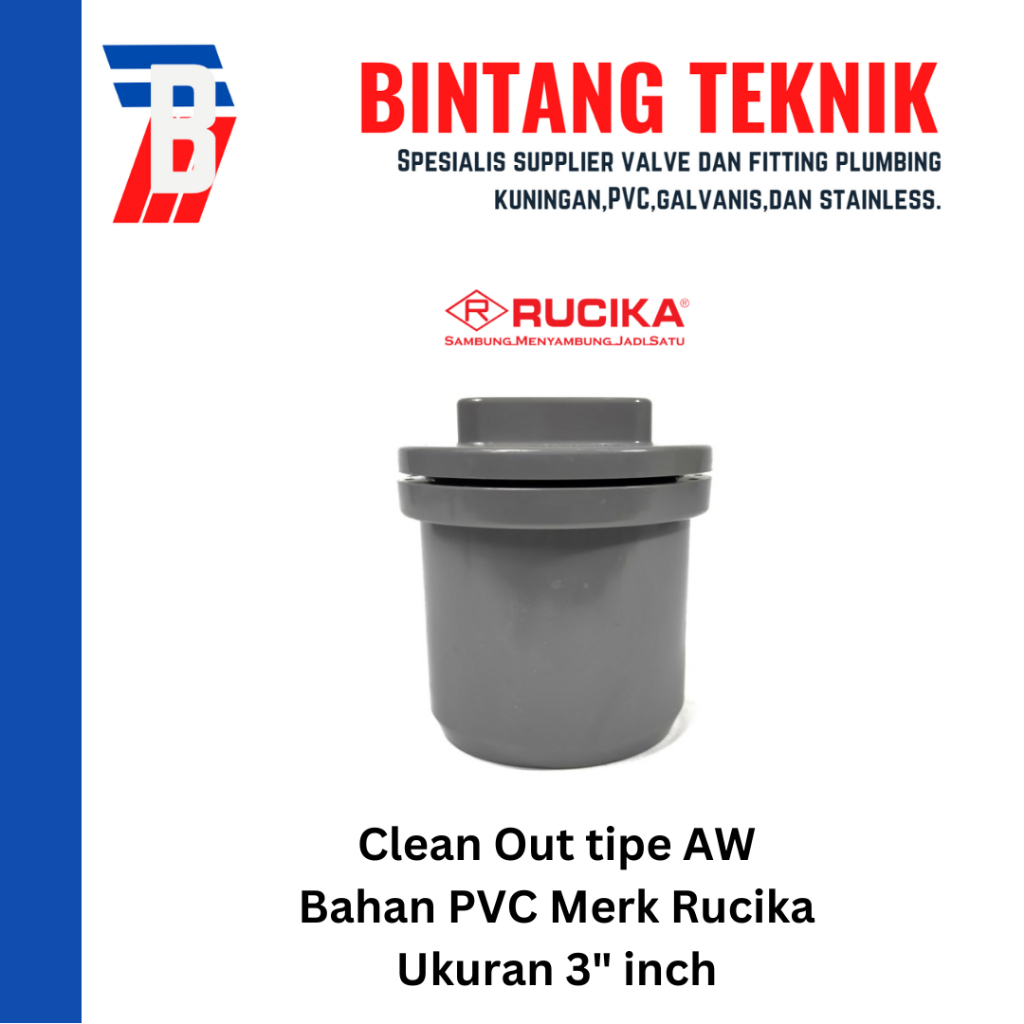 Jual Clean Out / Tutup Septic Tank PVC Rucika 3" inch AW(Tebal ...