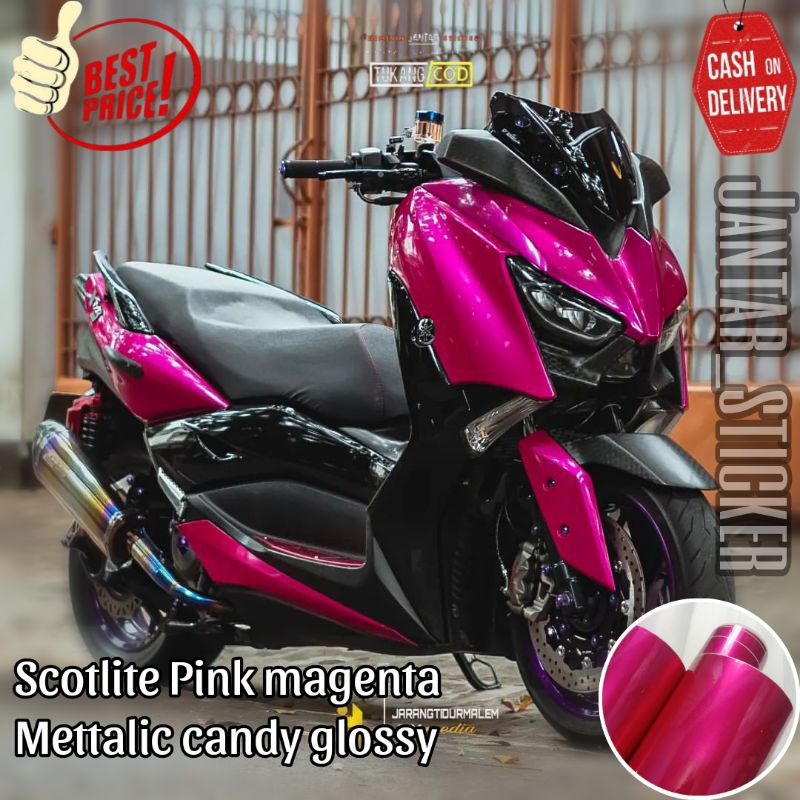 Jual Sticker Scotlite Pink Magenta Metalik Candy Premium Stiker Skotlet ...