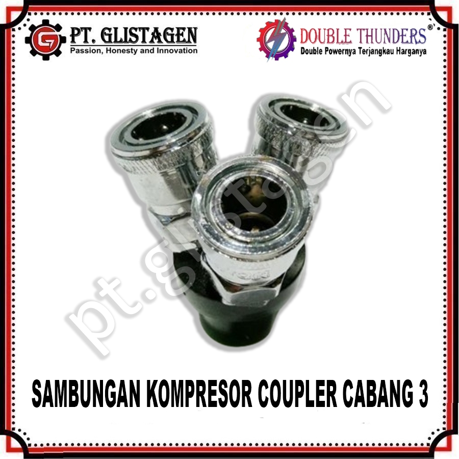 Jual Quick Coupler Cabang 3 Double Thunders - Sambungan Selang Angin ...