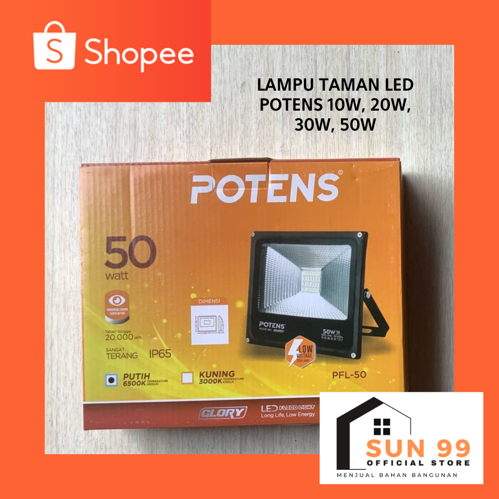 Jual LAMPU SOROT TAMAN LED POTENS PUTIH 10W 20W 30W 50W | Shopee Indonesia