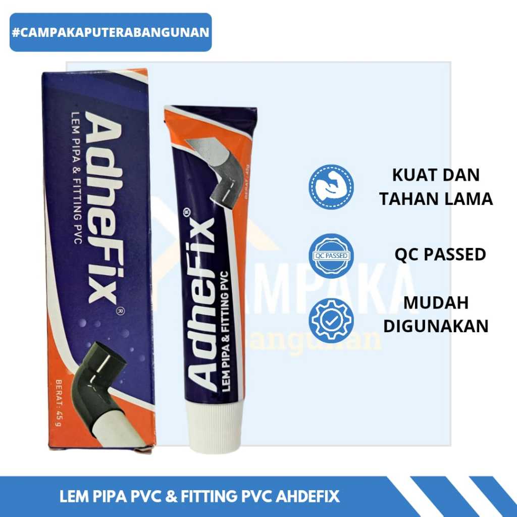 Jual Lem pipa PVC adhefix kemasan 45 Gram lem paralon / lem tube / lem ...