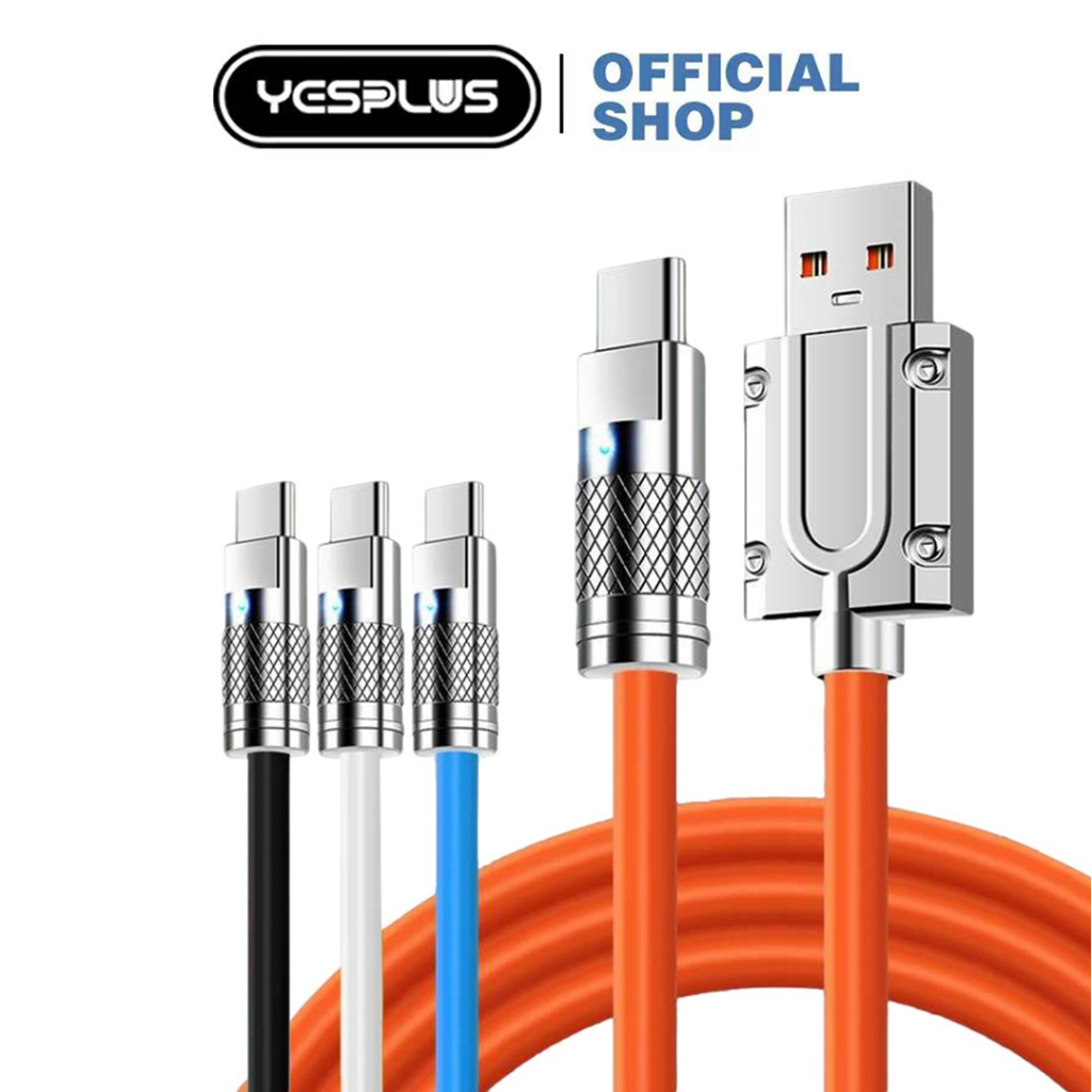Jual Kabel Data Silikon YESPLUS KM10 120 Watt 6A Fast Charging USB Type-C, Micro, Lighting ...
