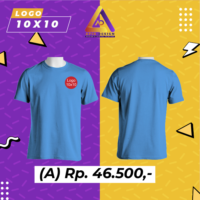 Jual Custom Sablon DTF | Cetak Baju Custom Logo 10x10 | 30s Cotton Combed 100% | Shopee Indonesia
