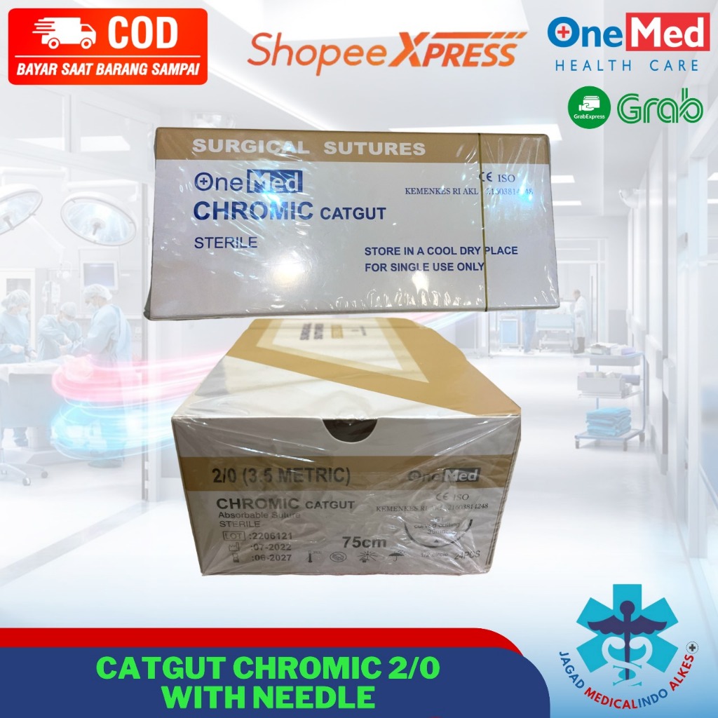 Jual Benang Jahit Chromic Catgut + Jarum 2.0 Onemed | Shopee Indonesia