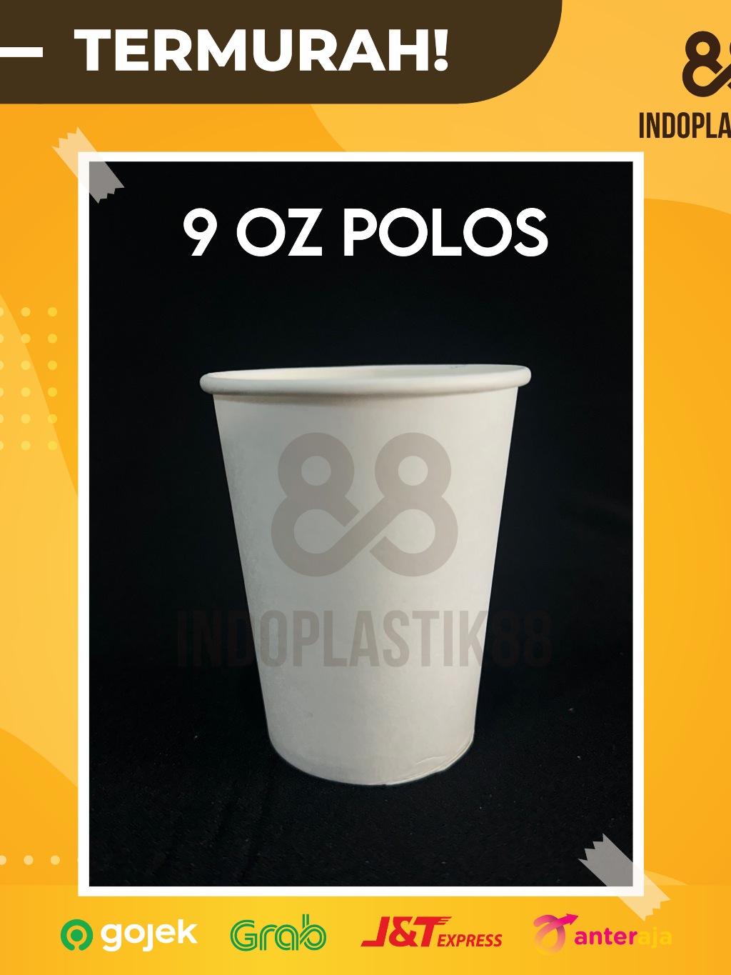 Jual PAPERCUP 9 OZ POLOS / GELAS KOPI / GELAS KERTAS 50 PCS | Shopee Indonesia