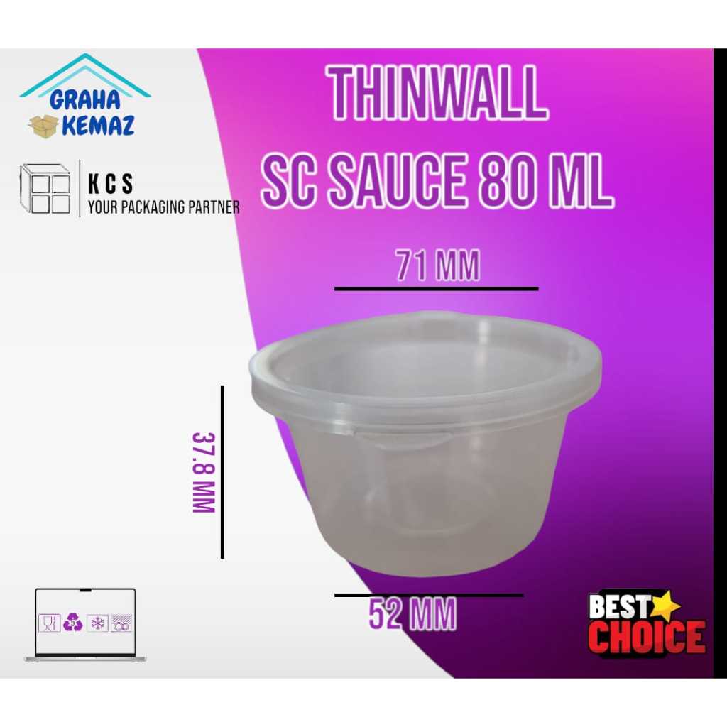 Jual CUP SAUCE KCS 80 ml/Tempat Saus & Sambel/ tempat ice cream cup ...