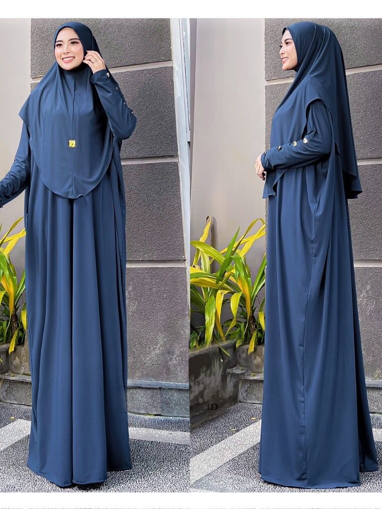 Jual Elly Set Bergo Gamis Jumbo LD 100-170cm Gamis Abaya Umroh Abaya Daily Wanita Muslim Syari ...