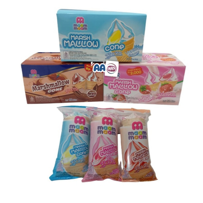 Jual MAAM MAAM MARSHMALLOW CONE BOX ISI 12 | Shopee Indonesia