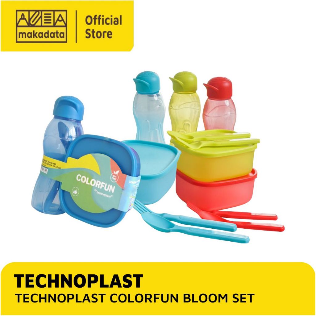 Jual TECHNOPLAST CLORFUN BLOOM SET / SET KOTAK BEKAL TECHNOPLAST ...