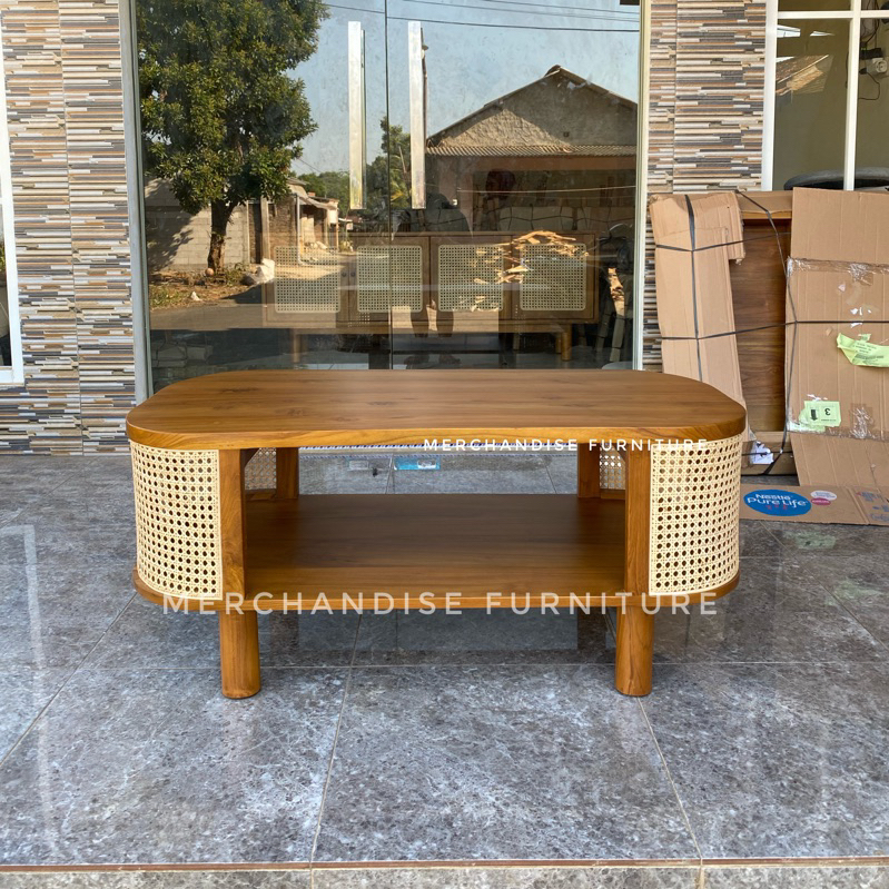 Jual Meja Tamu Jati Rotan Retro - Meja Ruang Tamu Scandinavian ...