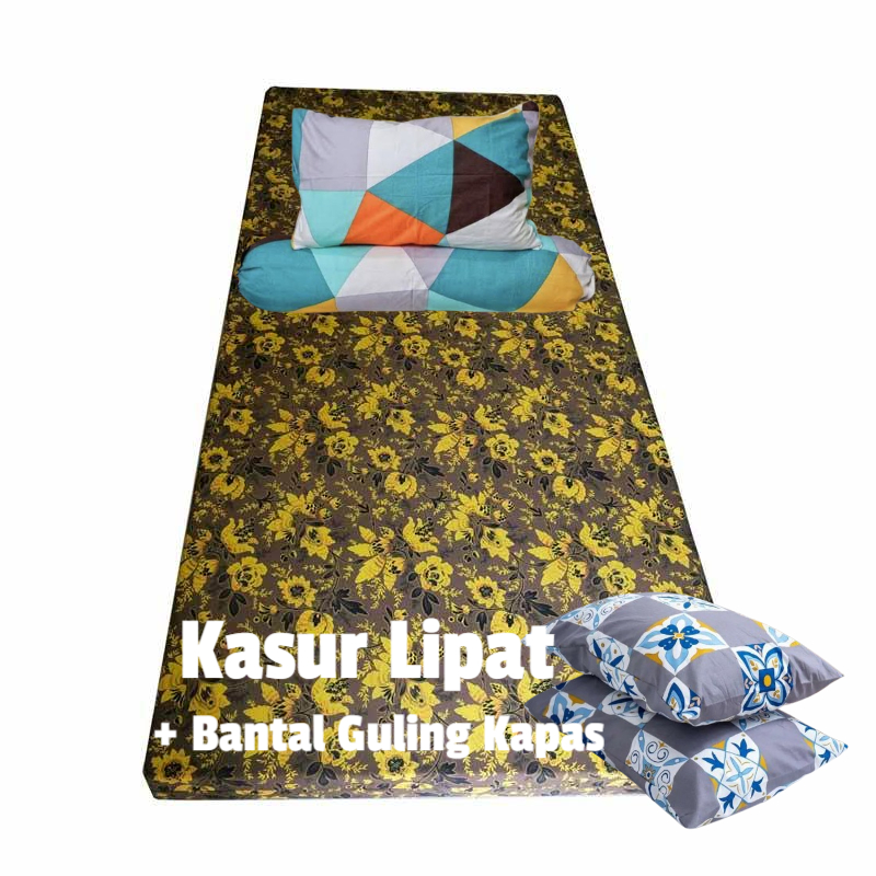 Jual PAKET HEMAT Set Bantal Guling Kapas-Full Set Kasur lipat Busa ...