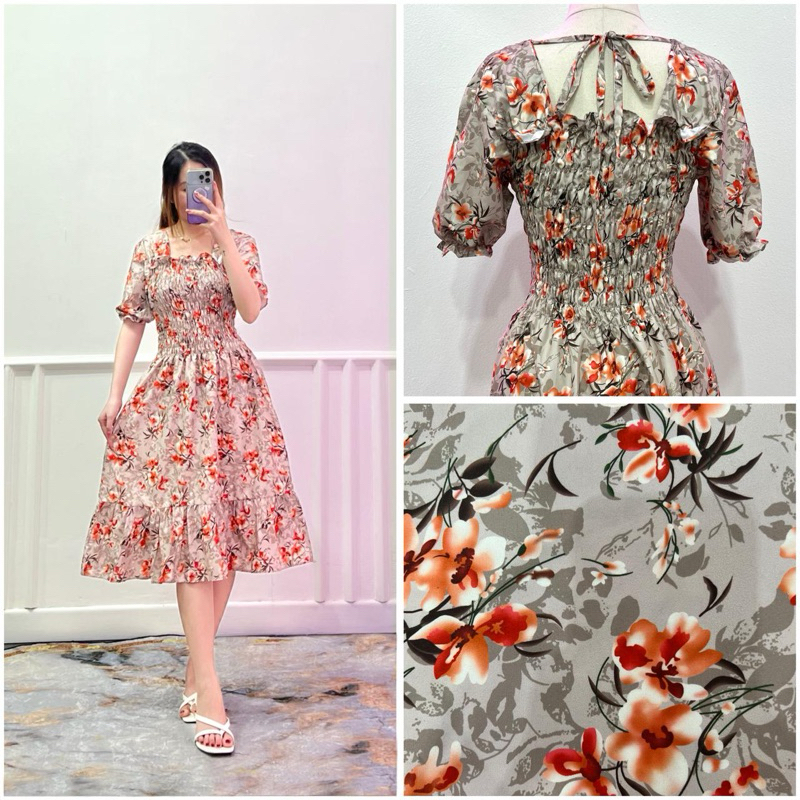 Jual RD FASHION - SMOCKED DRESS / Gaun musim panas kasual baru Lengan ...