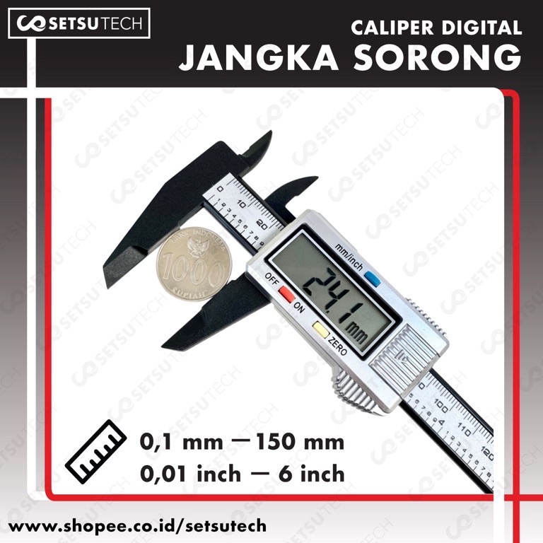 Jual Harga TERMURAAH Jangka Sorong Digital Sketmat Sigmat Vernier Caliper Pengukur Dimensi Dalam ...