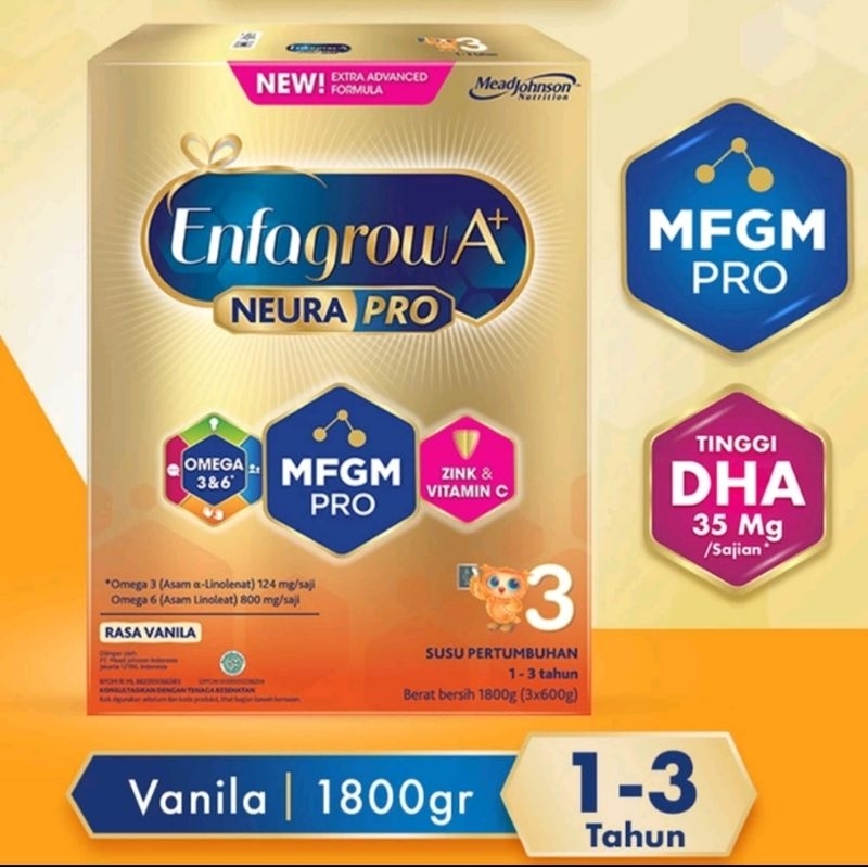 Jual Enfagrow A+3 1800Gram Rasa Vanila Tahap 3 1-3 Tahun | Shopee Indonesia