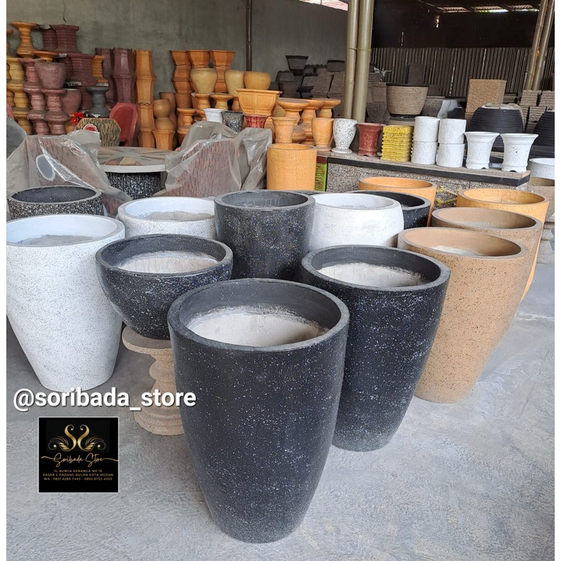 Jual Pot Bunga Kapsul Jumbo | Pot Bunga Batu | Pot Bunga Estetik | Pot ...