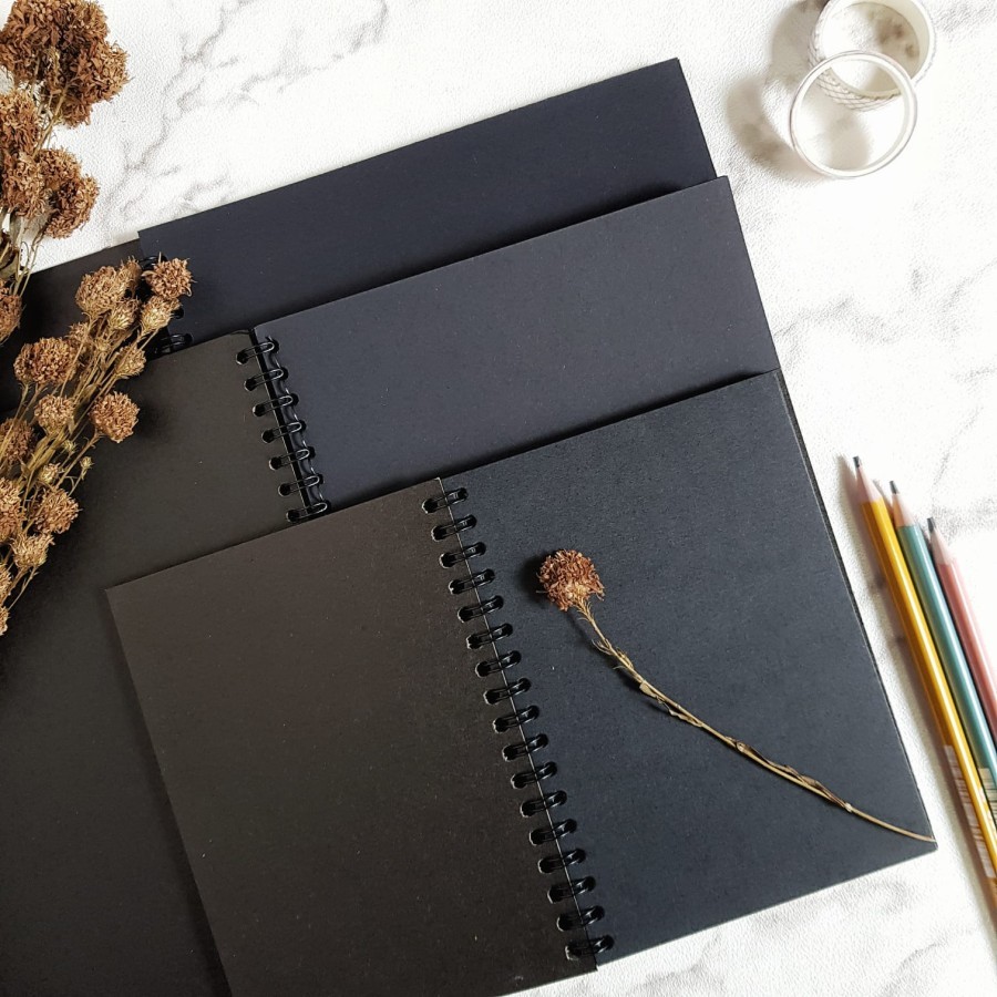 Jual SKETCHBOOK BUKU SKETSA BLACK PAPER 3 UKURAN NOTEBOOK HITAM ...
