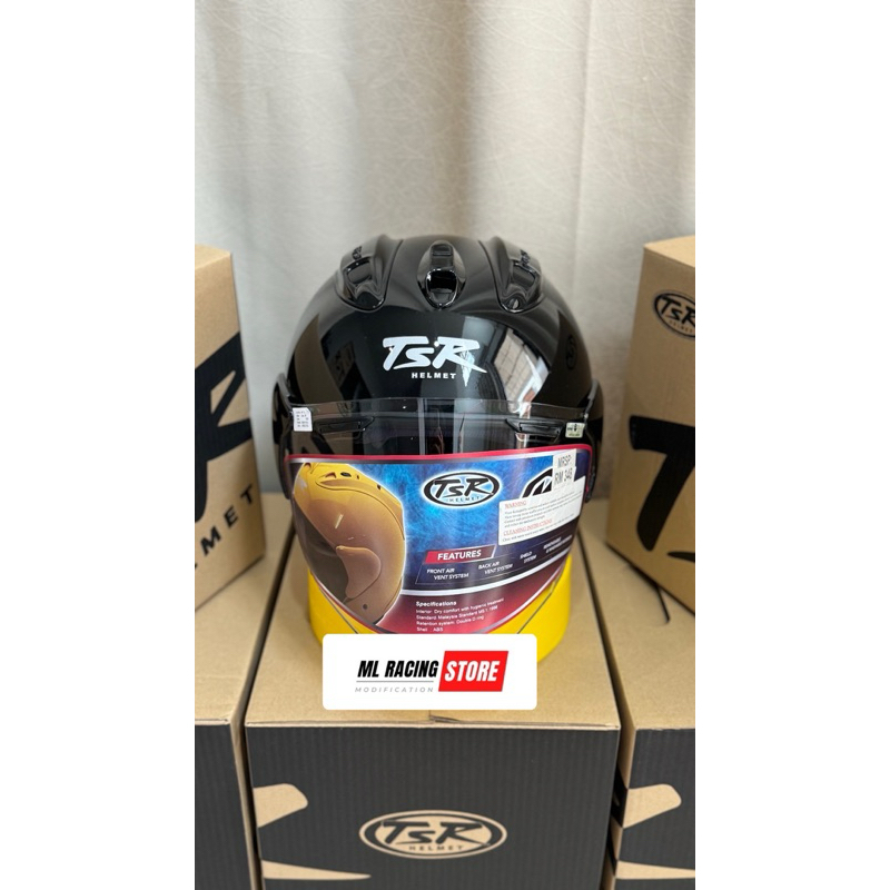 Jual HELM TSR VZRAM 5 POLOSAN BLACK - HELMET TSR HALFFACE | Shopee ...