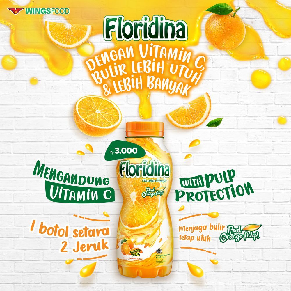 Jual FLORIDINA ORANGE MINUMAN RASA JERUK 350 ML | Shopee Indonesia