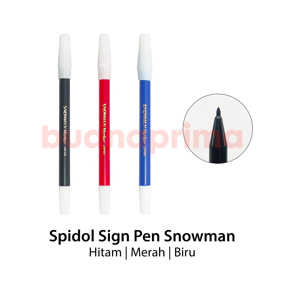 Jual Spidol Kecil Snowman PW-1 Sign Pen Marker Hitam Biru Merah ...