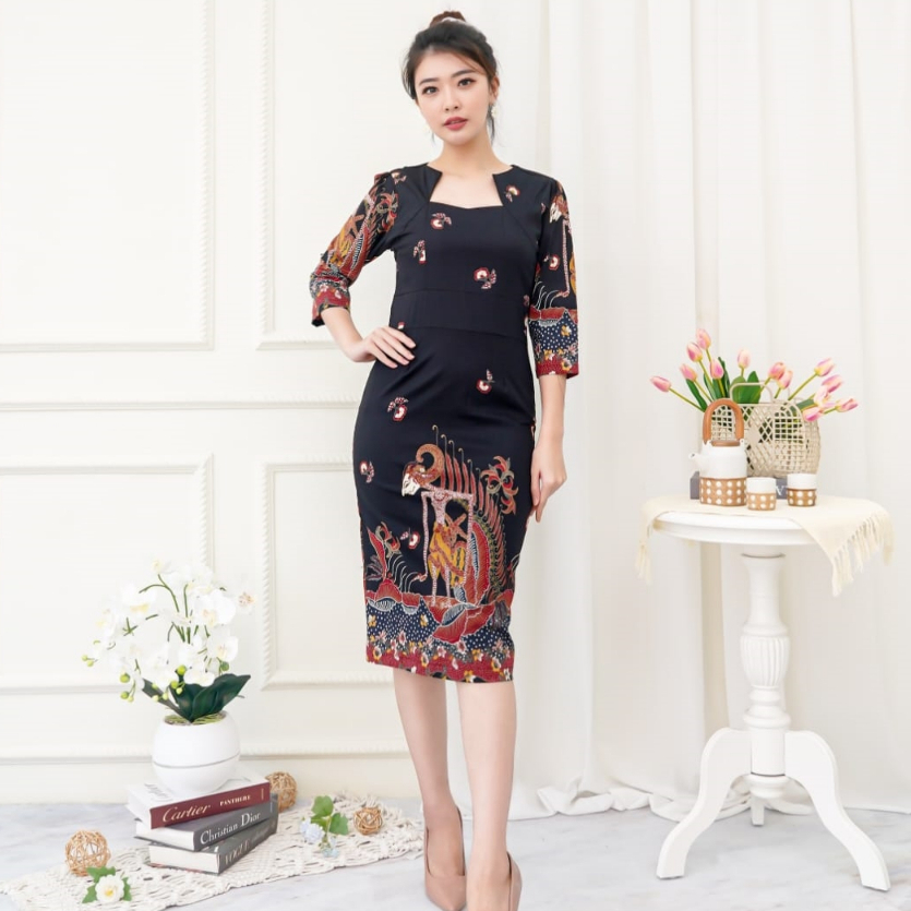 Jual Jumbo Midi Dress Batik Modern Wanita Big size Long Dress Bodycon Sexy Gaun Cewek Kerja ...