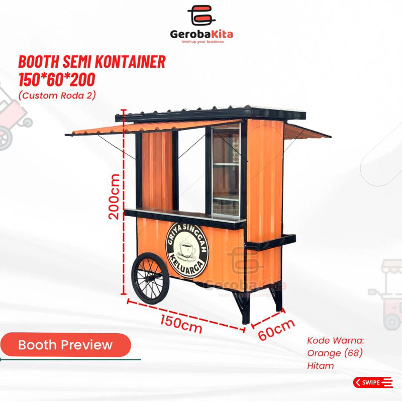 Jual Booth Semi Container 150x60x200 Roda 2 Custom Etalase | Shopee ...