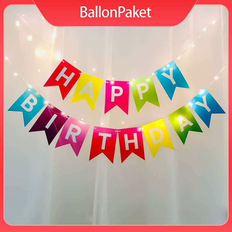 Jual Banner Segilima Happy Birthday Warna Warni Banner Segi 5 Ulang ...