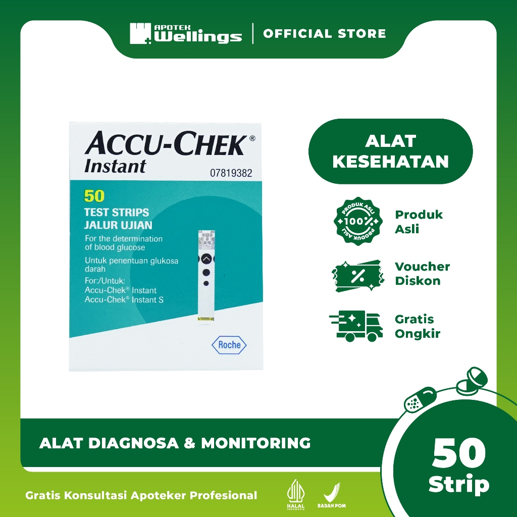 Jual Accu Chek Instant Strip Alat Cek Gula Darah 50pcs | Shopee Indonesia