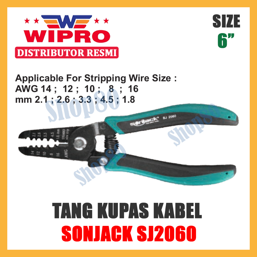 Jual Wipro Tang Potong Kupas Kabel Pemotong Wire Stripping Cutter ...