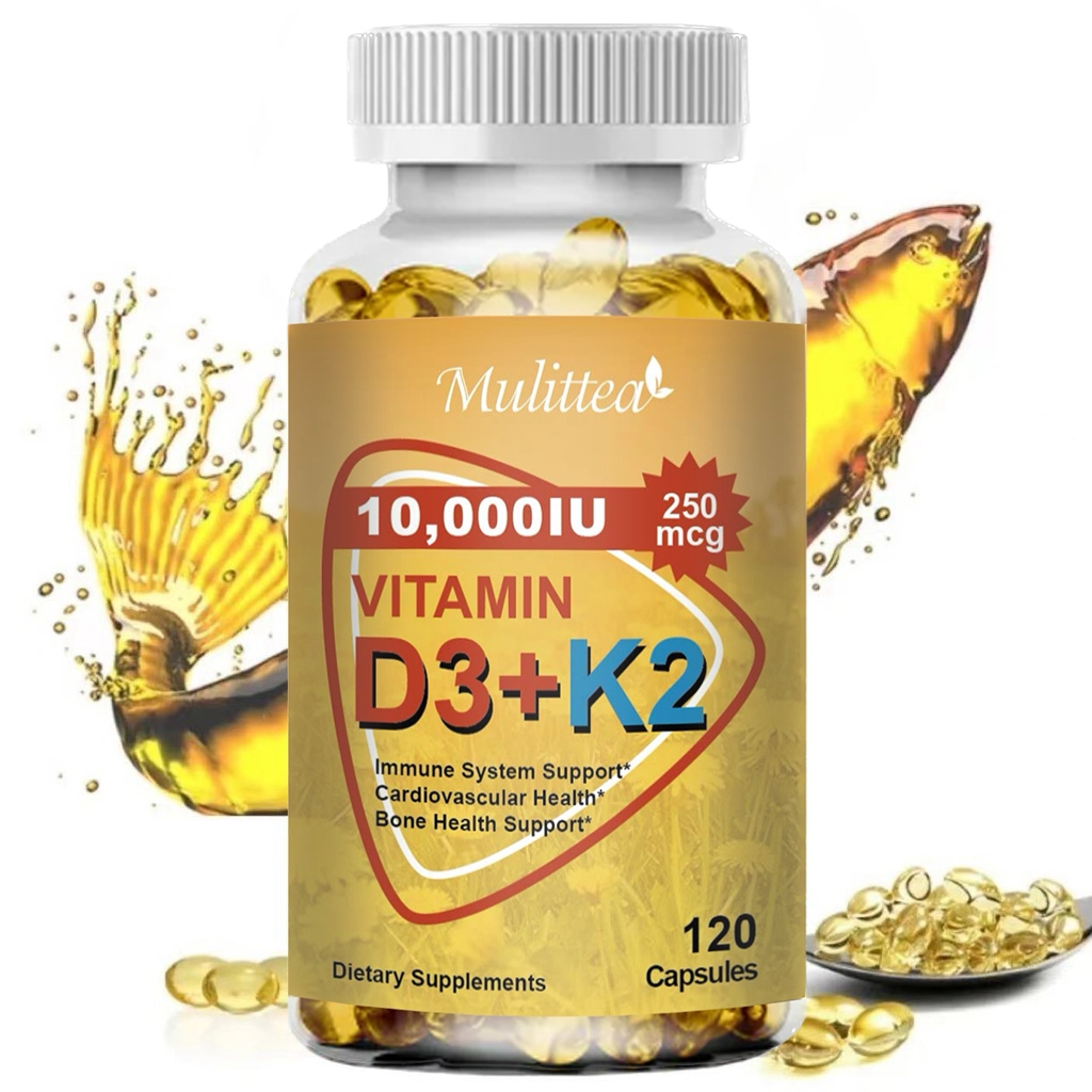 Jual Mulittea Vitamin D3 10000iu with 250mcg vitamin K2(mk7) Capsules ...