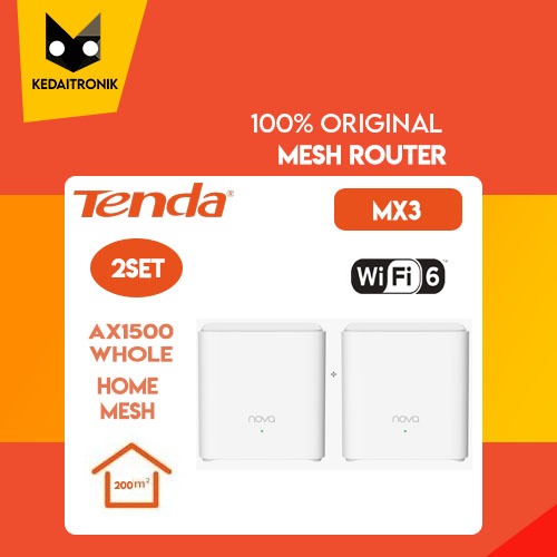 Jual Tenda MX3 2 Pack AX1500 Whole Home Mesh WiFi 6 System MX3 2Pcs ...