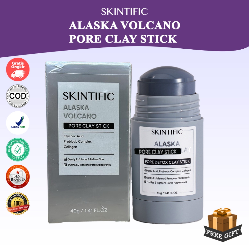 Jual SKINTIFIC Alaska Volcano Pore Clay Stick Masker Skintific Masker ...