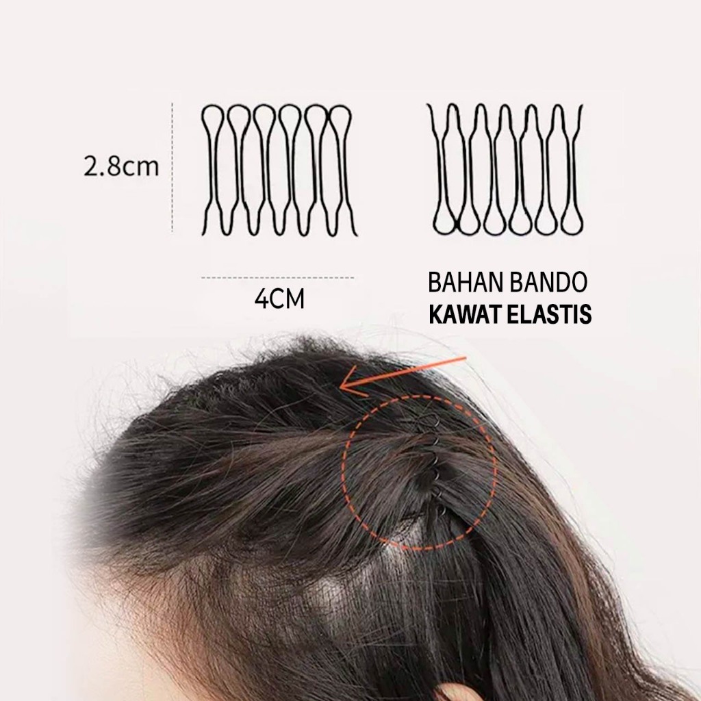 Jual Bando plastik sisir rambut jepit simple fleksibel elastis ...